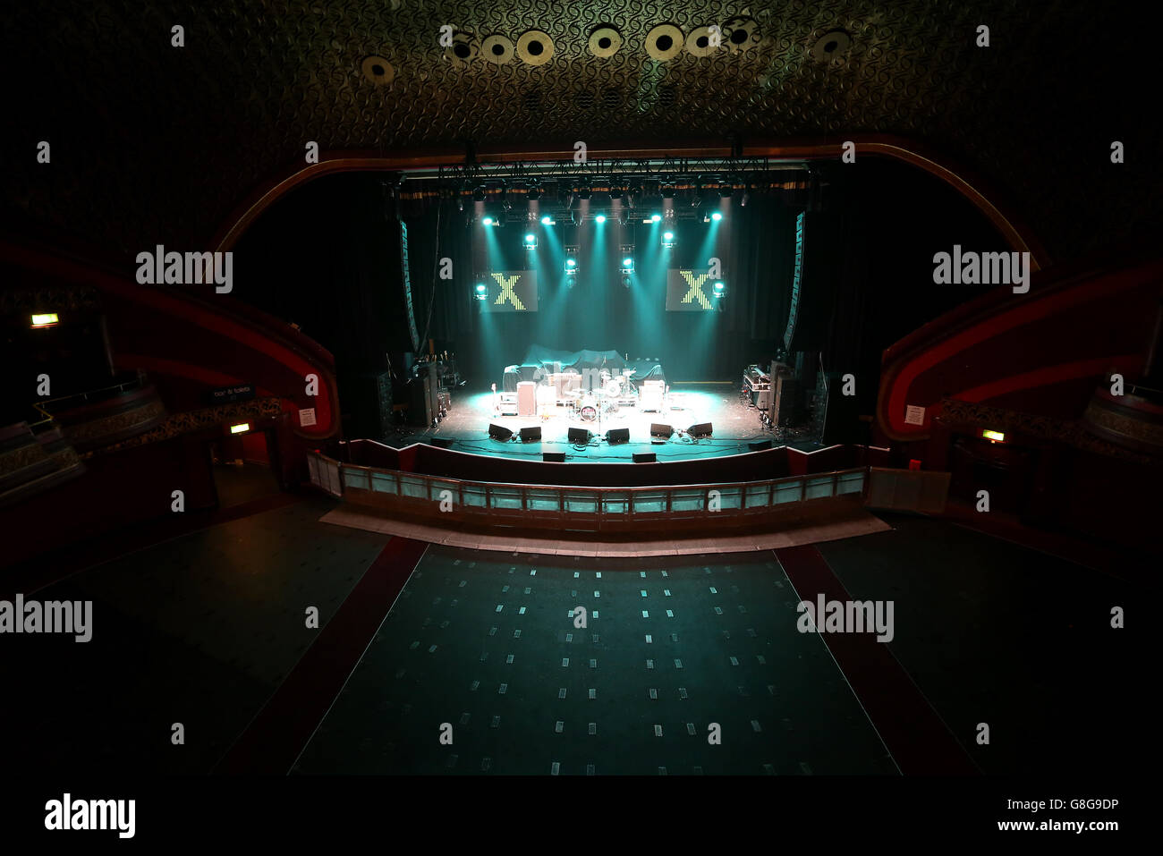 An empty stage prior to the Radio X Road Trip Show held at the O2 ...