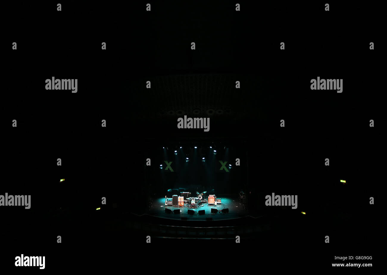 An empty stage prior to the Radio X Road Trip Show held at the O2 ...
