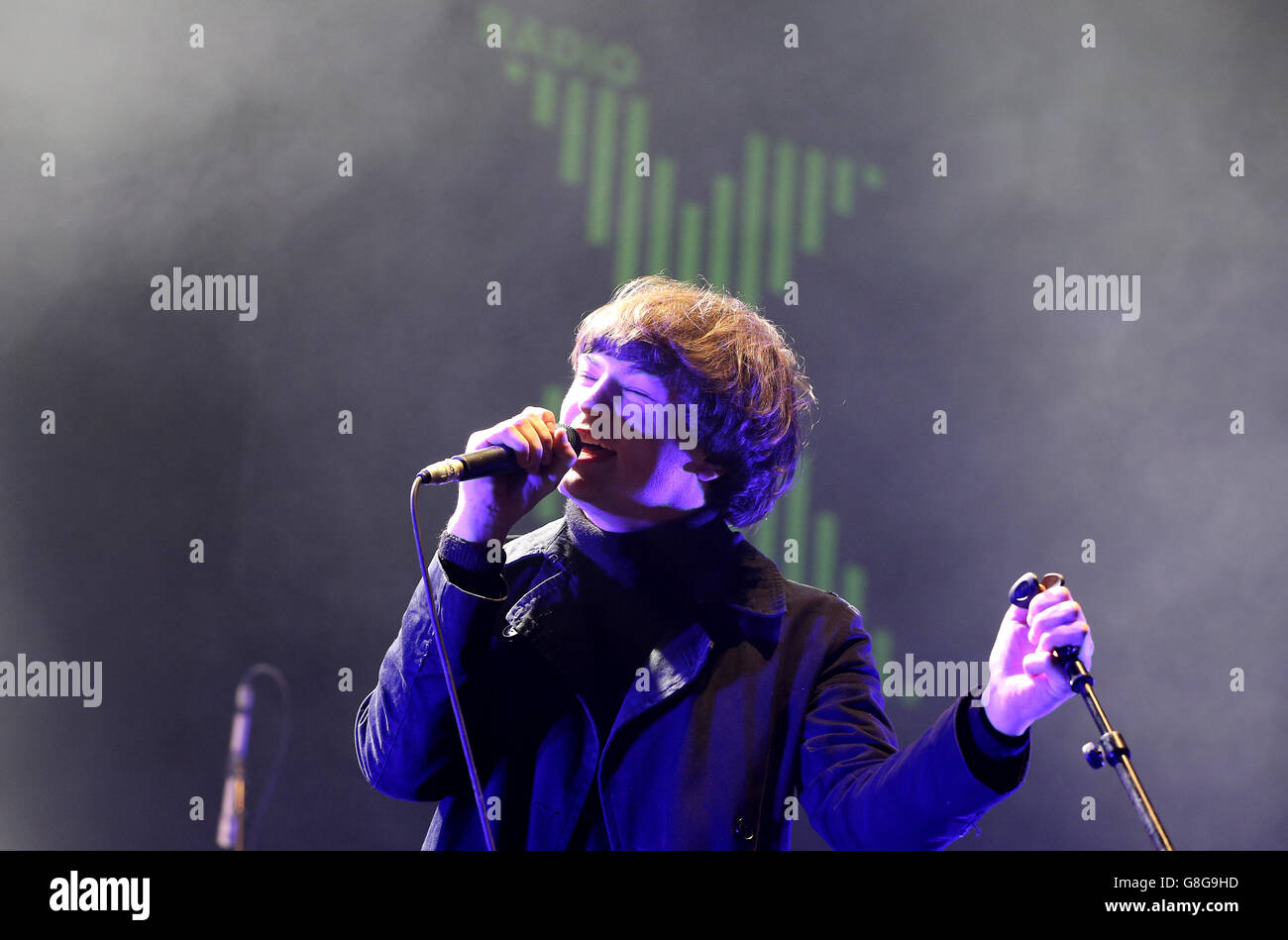 Jordan Shearer of Neon Waltz performing live at the Radio X Road Trip ...