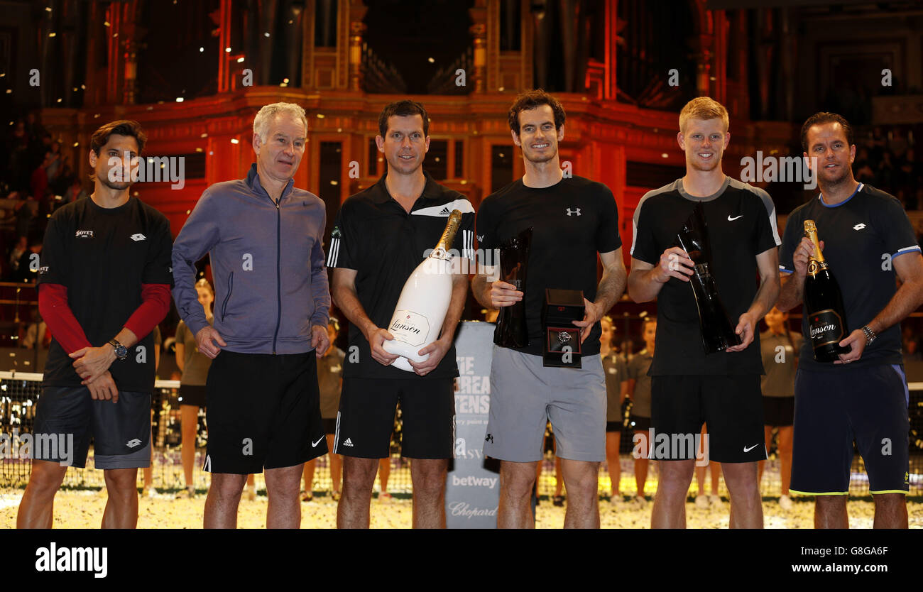 (From left to right) David Ferrer, John McEnroe, Tim Henman, Andy ...