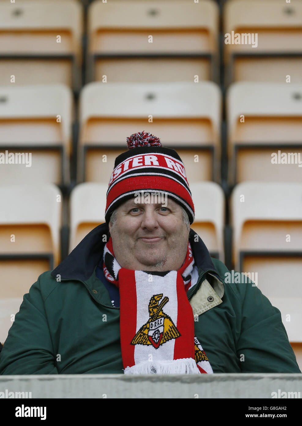 Doncaster rovers fan before the emirates fa cup hi-res stock ...