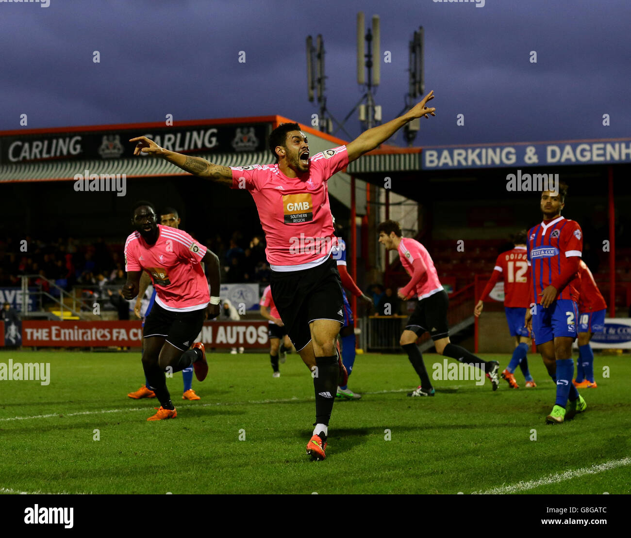 Whitehawk's Jordan Rose celebrates after scoring an injury time goal ...