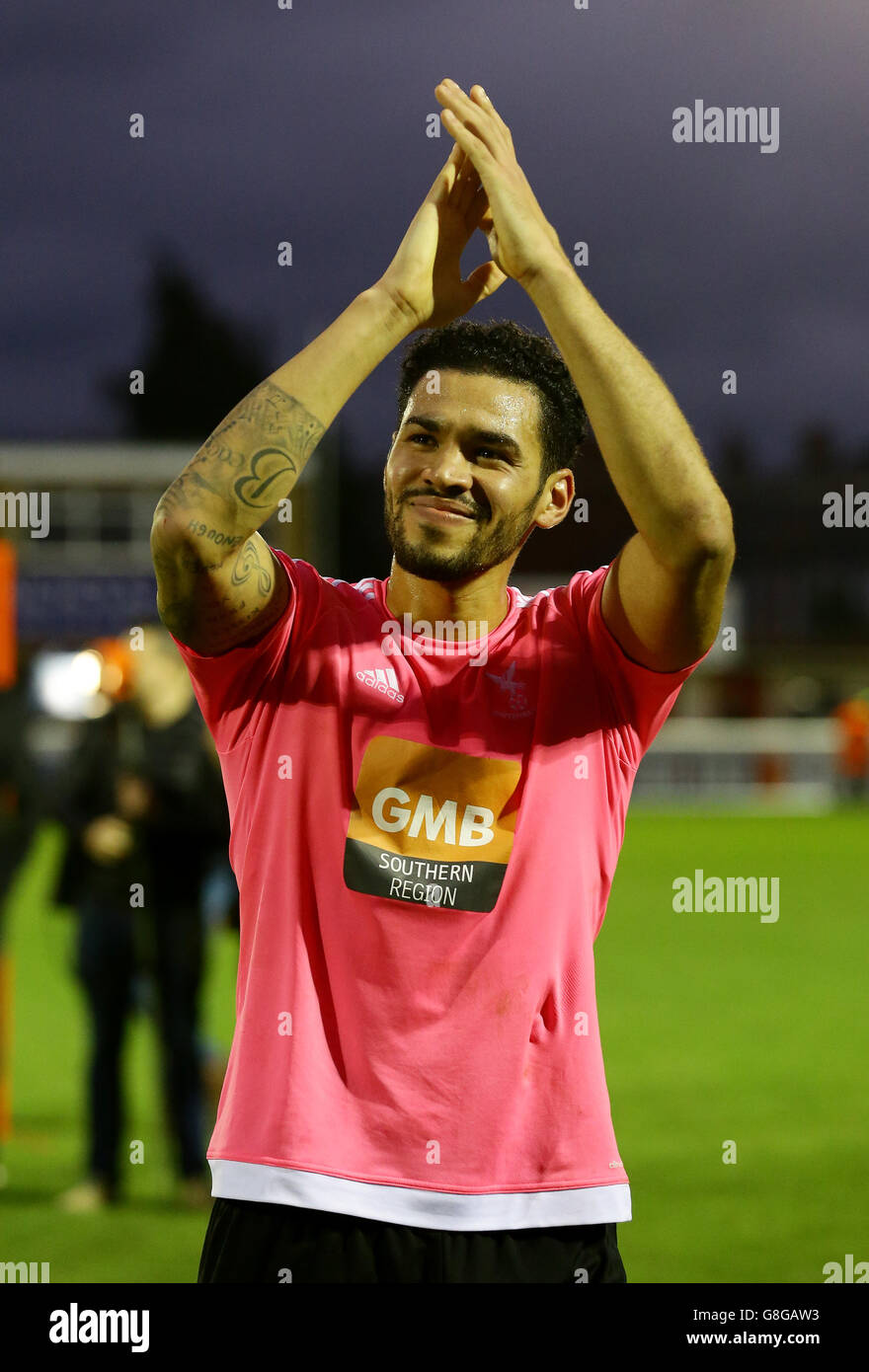 Whitehawk's Jordan Rose applauds the fans as he leaves the field ...