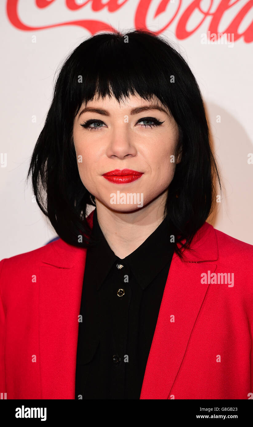 Carly rae attends capital fm jingle bell ball arena hi-res stock ...