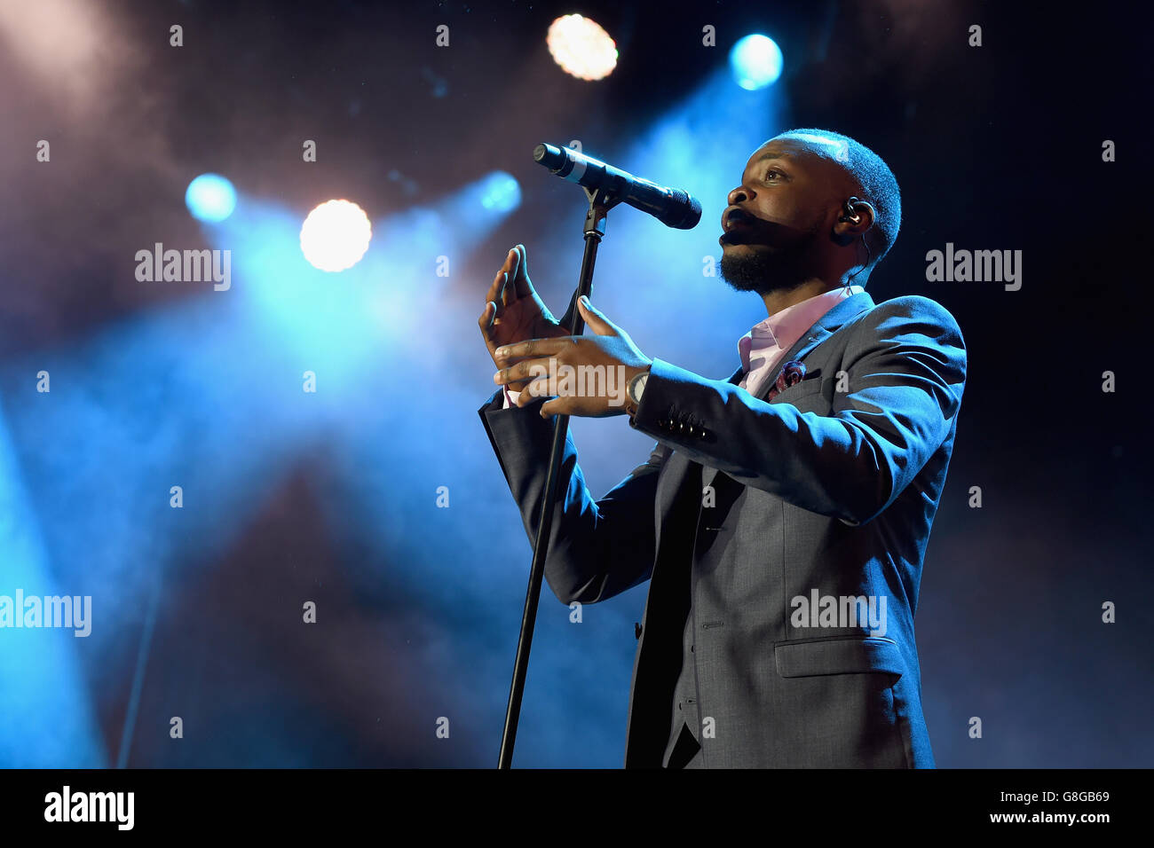 George Mpanga also know as George the Poet performing during a concert ...