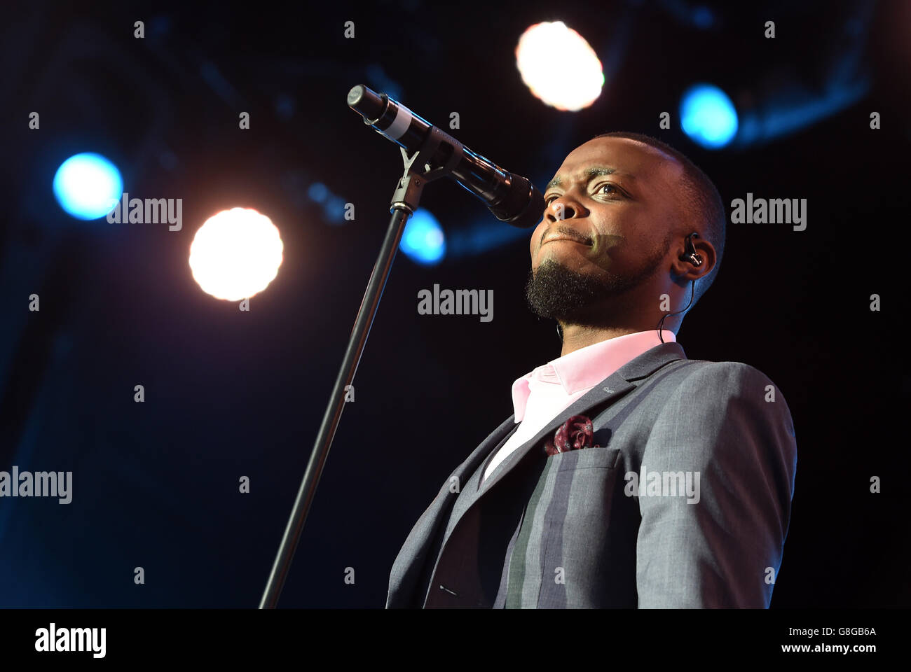 George Mpanga also know as George the Poet performing during a concert ...
