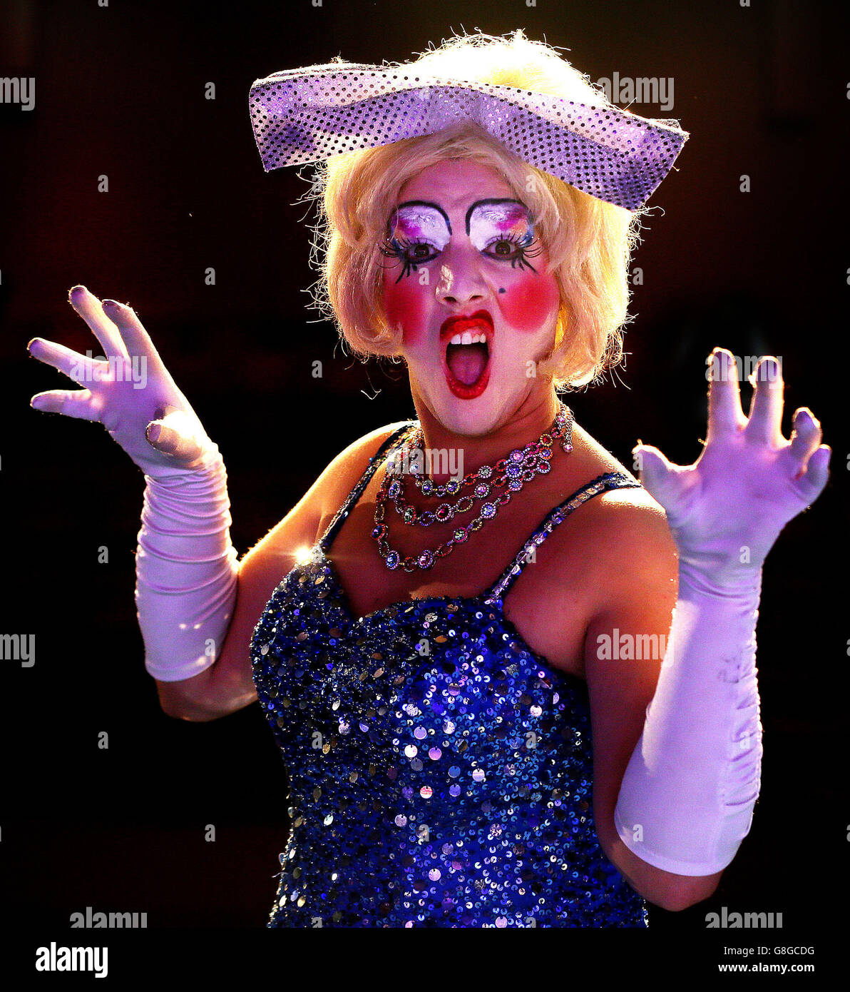 Rob Murphy who plays Buffy, as the cast of Beauty And The Beast panto ...