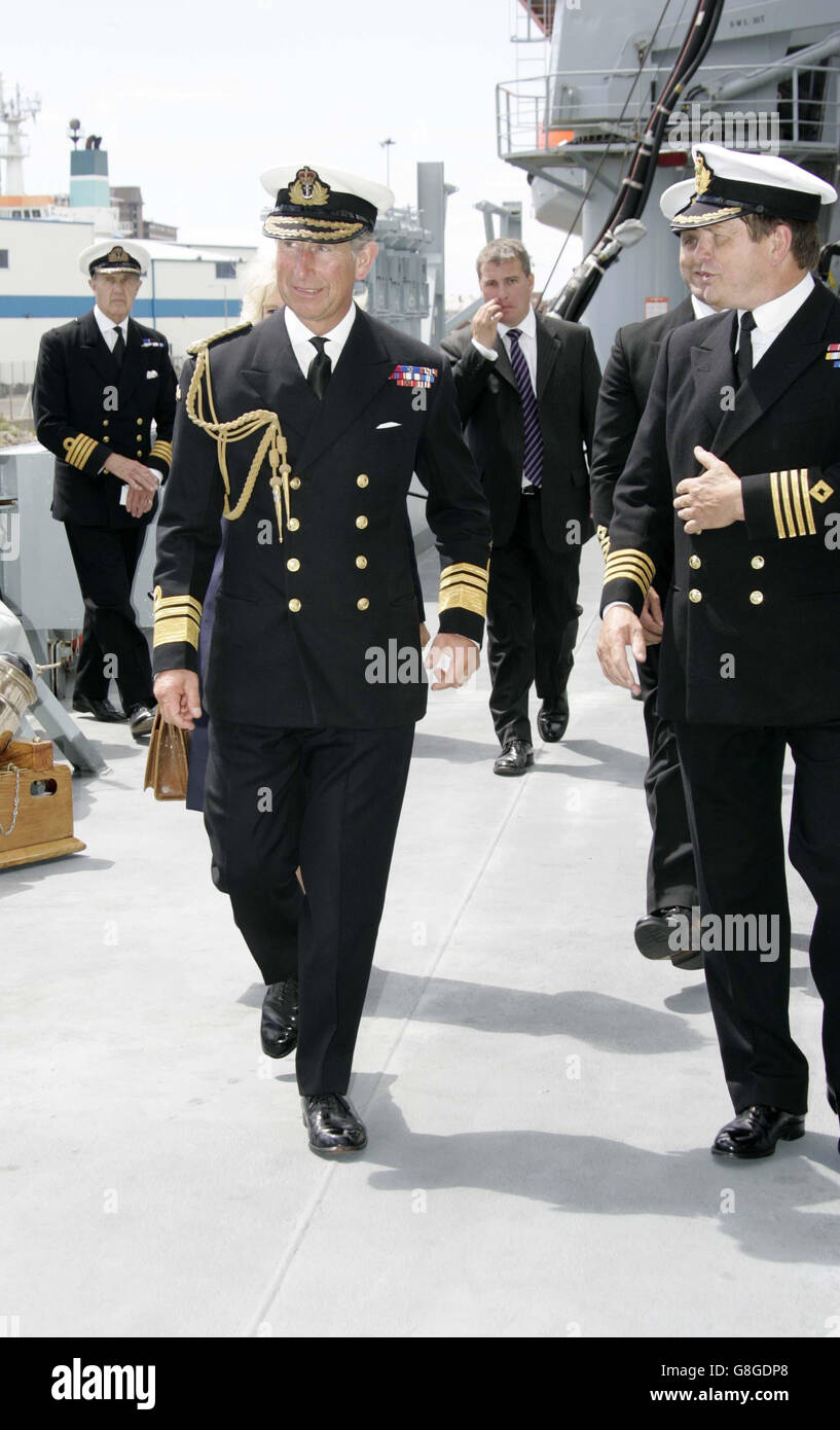 The Prince of Wales on the auxillary vessel Fort Victoria. The Prince ...