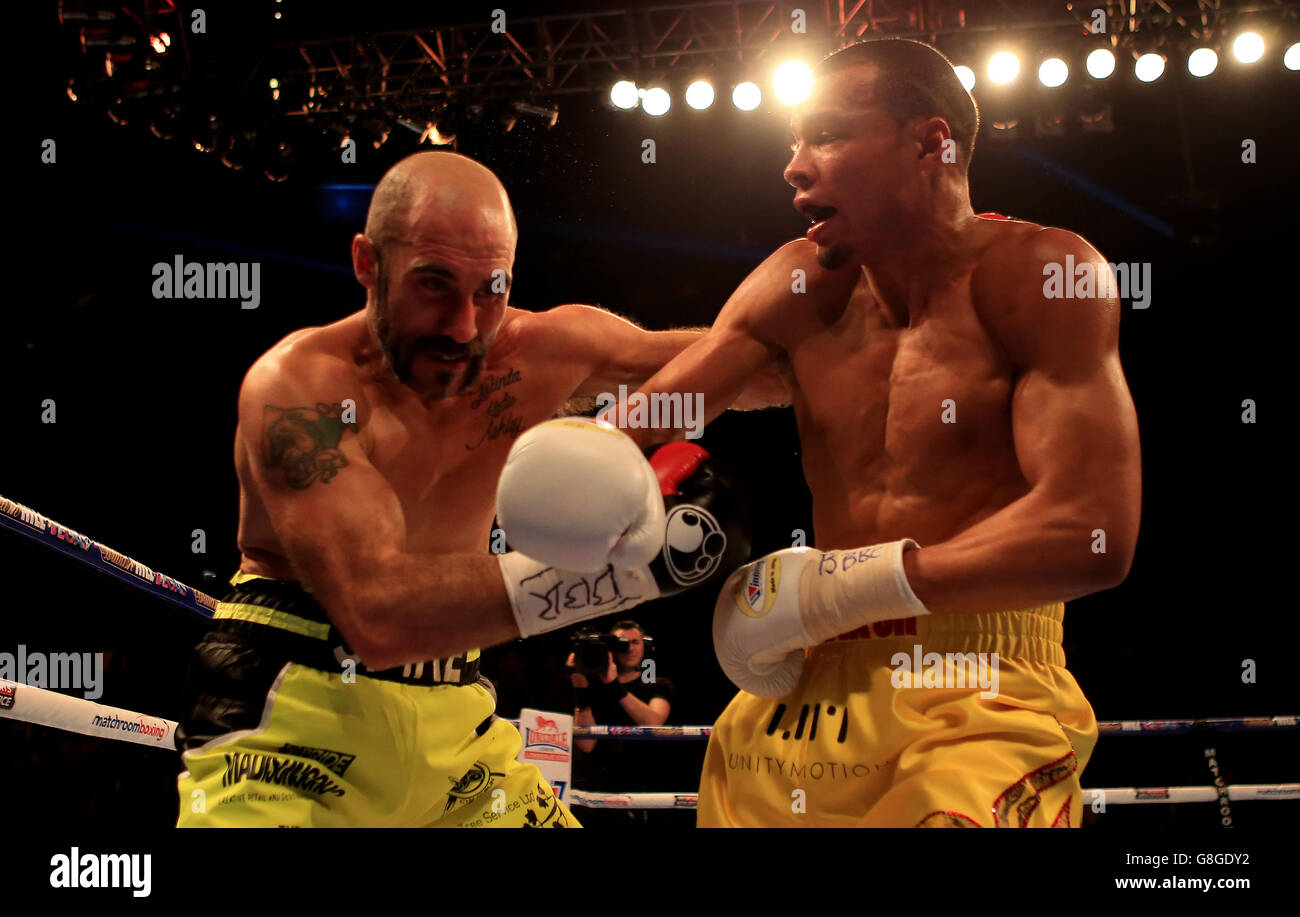 O2 Arena Boxing. Chris Eubank Jr and Gary O'Sullivan during the ...