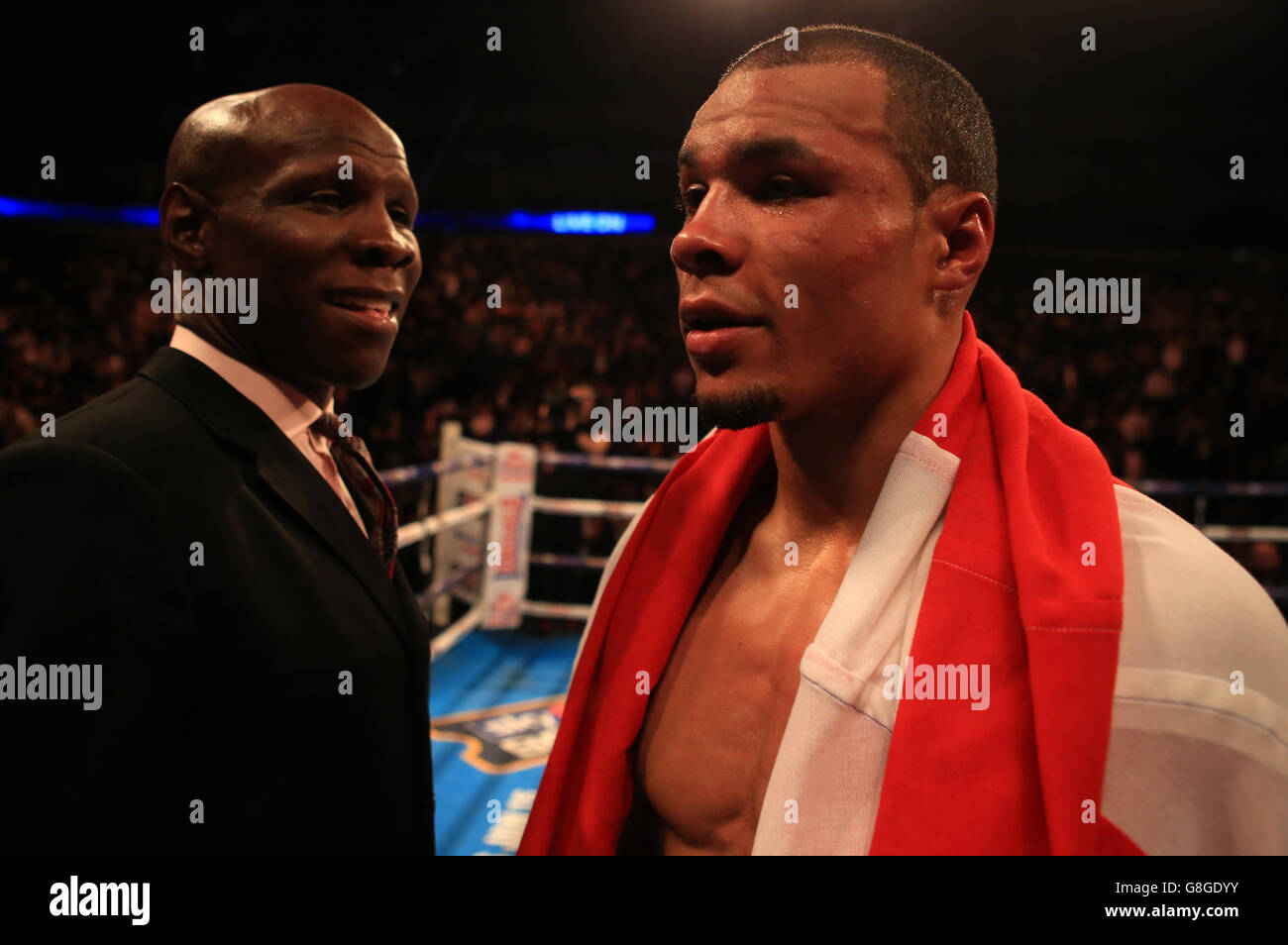 Chris Eubank Jr celebrates victory over Gary O'Sullivan with his dad ...