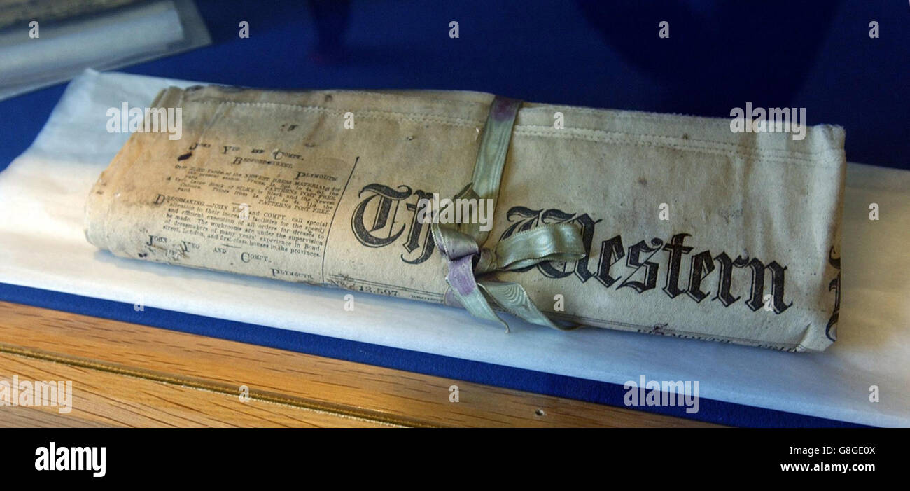 A newspaper from the original time capsule laid by King Edward VII in ...