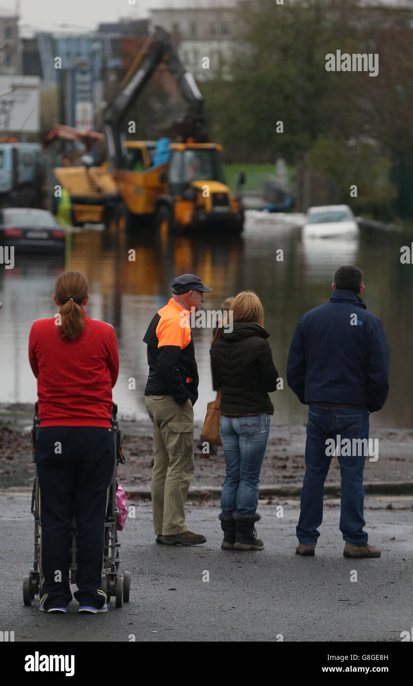 Flooding in the area of Corbally in Limerick, Ireland, as flooding ...