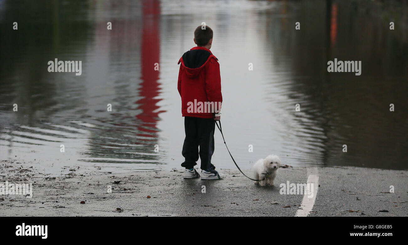 The area of Corbally in Limerick, Ireland, as flooding continues along ...