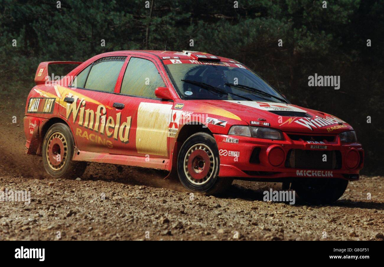 Winfield mitsubishi lancer evo iv rally car hi-res stock photography ...
