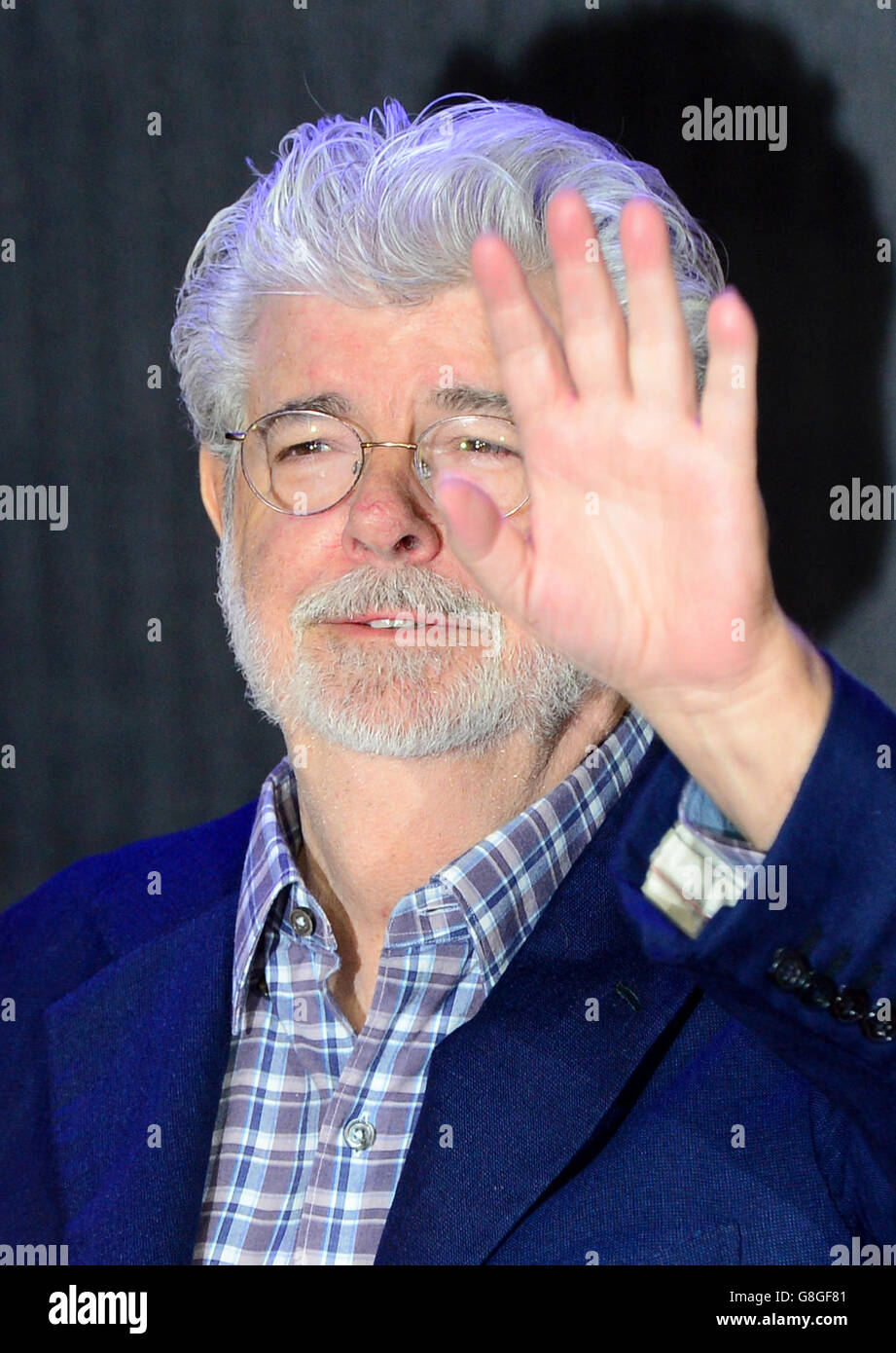 George Lucas attending the Star Wars: The Force Awakens European ...