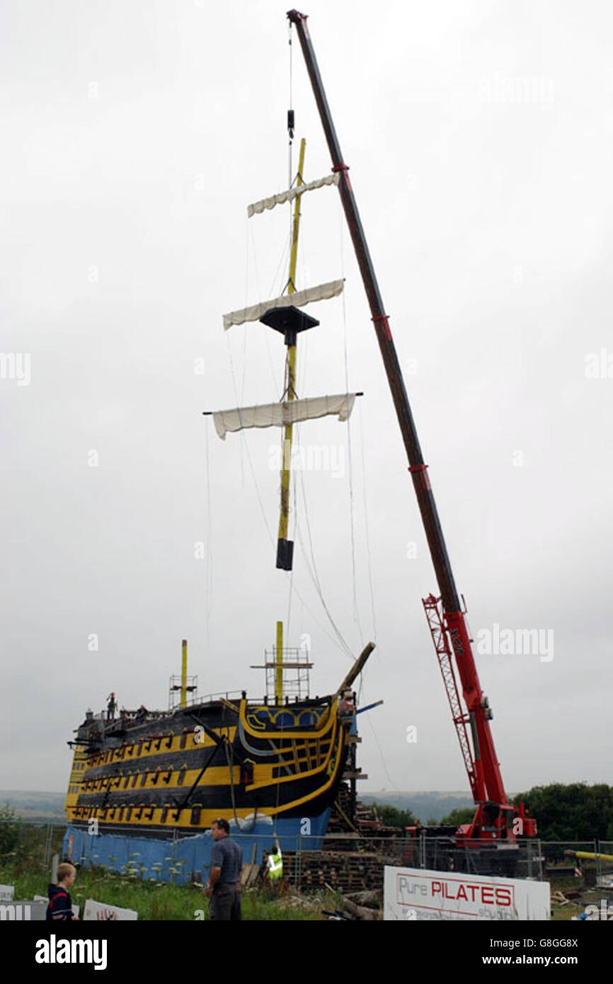 Battle trafalgar nelsons flagship hms victory hi-res stock photography ...