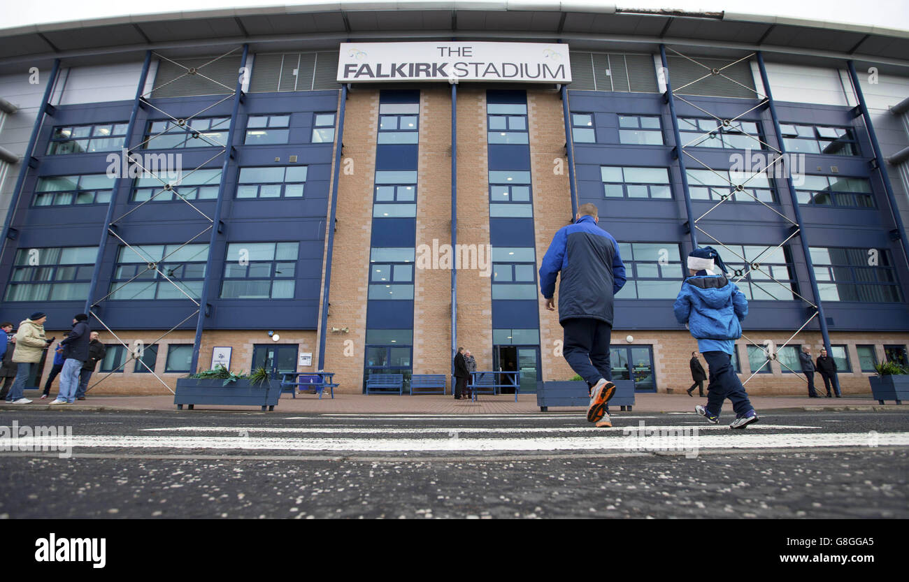 Fans arrive at stadium at the Scottish Championship match at Falkirk ...