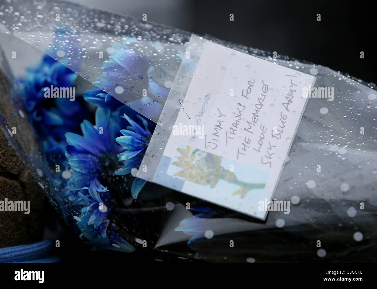 Flowers are laid by Coventry City fans at the Jimmy Hill statue near ...