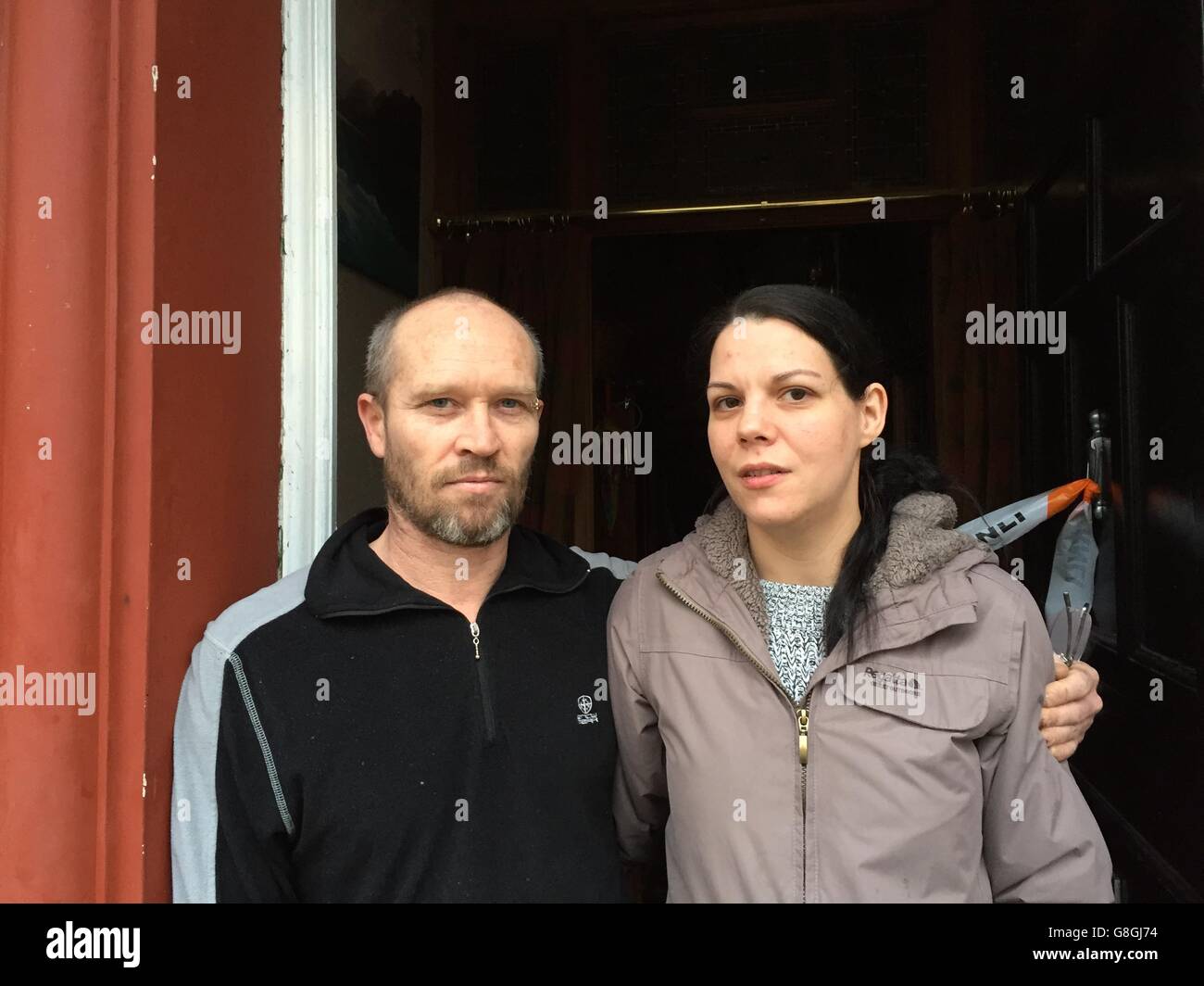 Julie (right), 33, who is 21 weeks pregnant and her husband Campbell ...