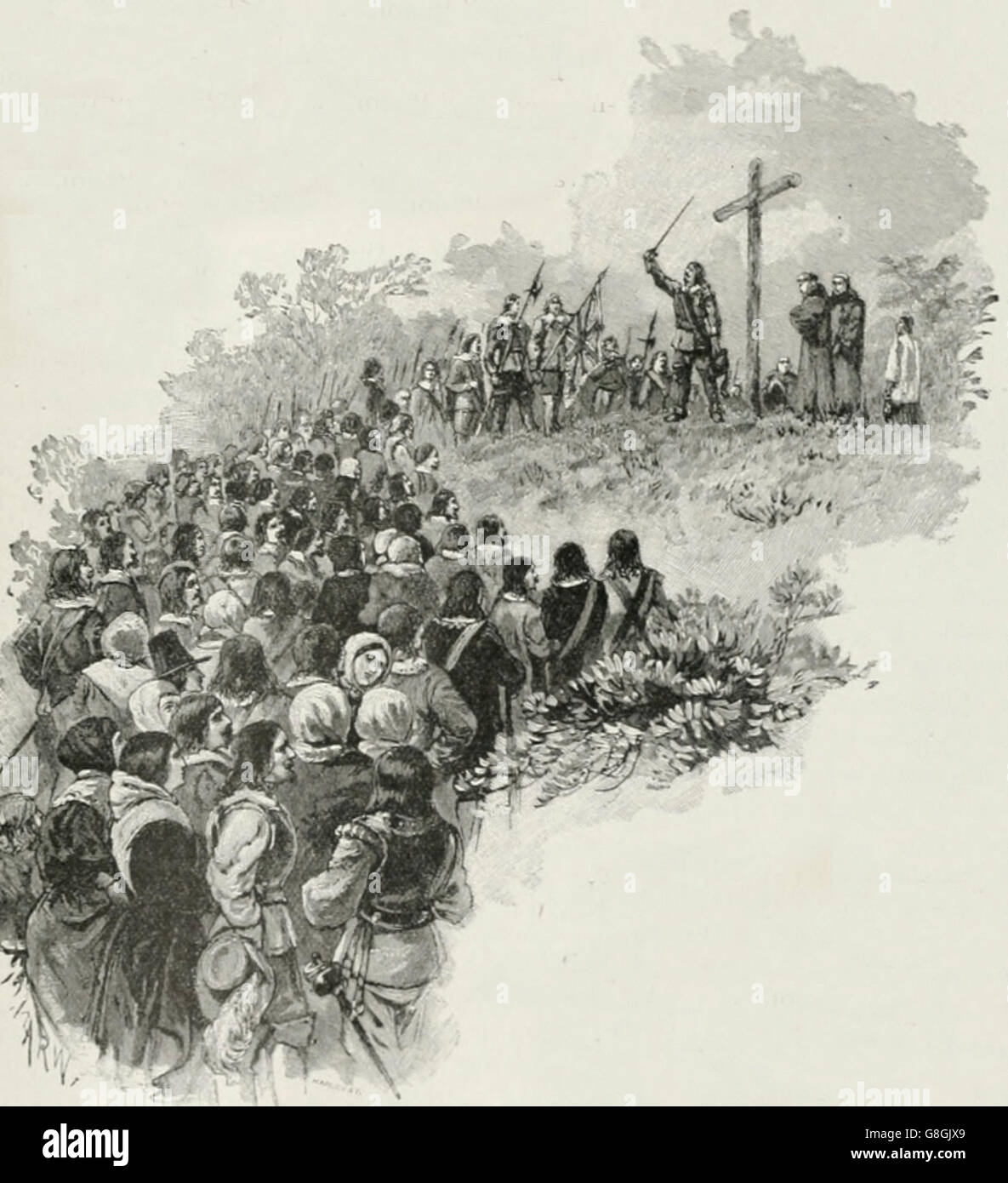 Leonard Calvert planting the first colony in Maryland Stock Photo - Alamy