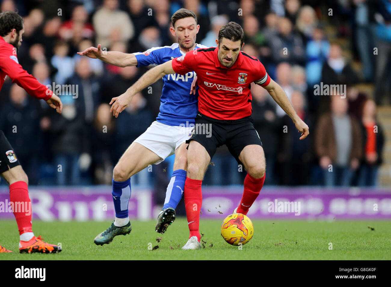 Coventry City's Sam Rickets (right) and Chesterfield's Jay O'Shea (left ...