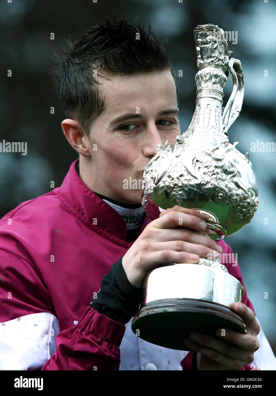 Winning jockey Bryan Cooper in the parade ring after winning the Lexus ...