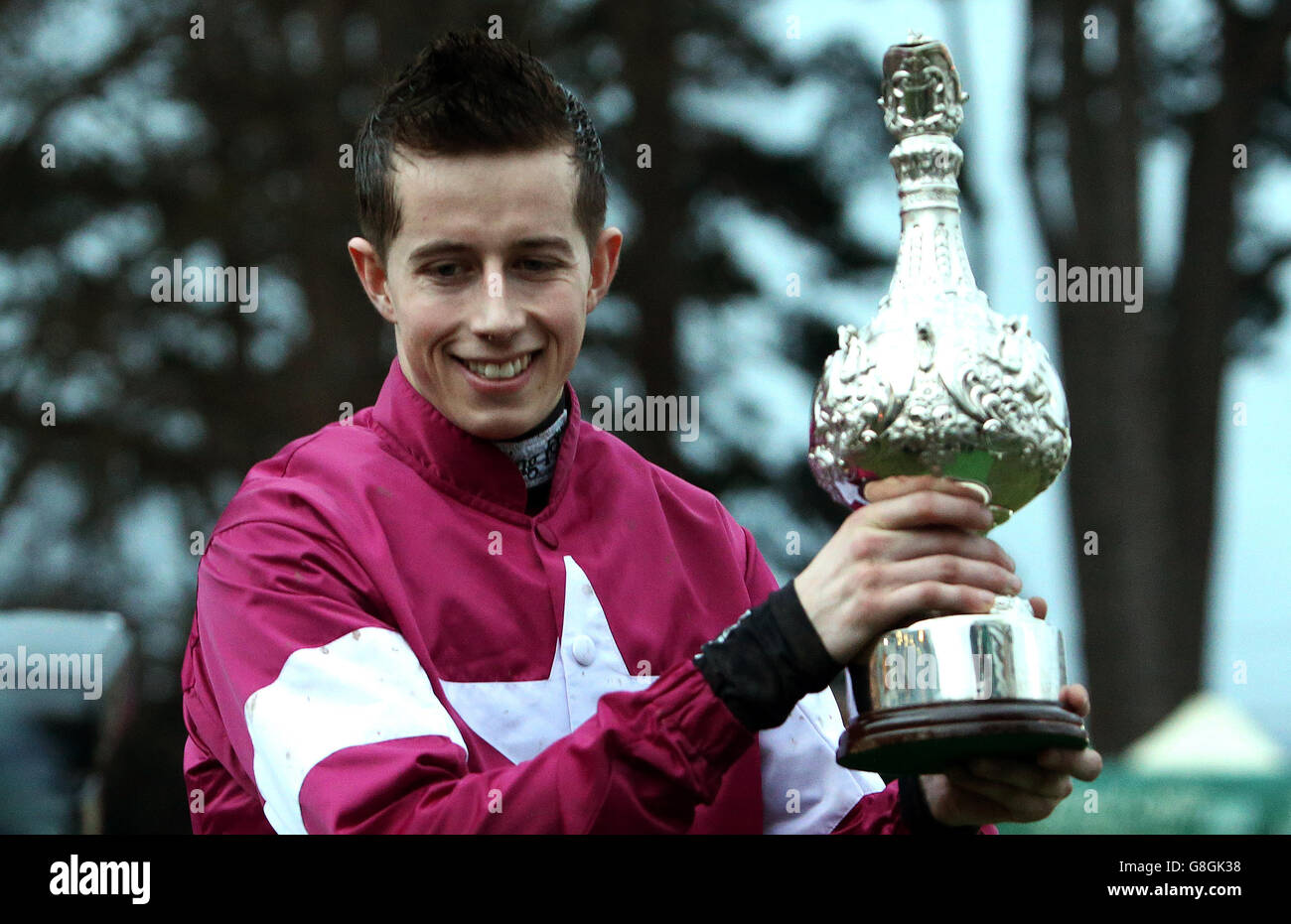 Winning jockey Bryan Cooper in the parade ring after winning the Lexus ...