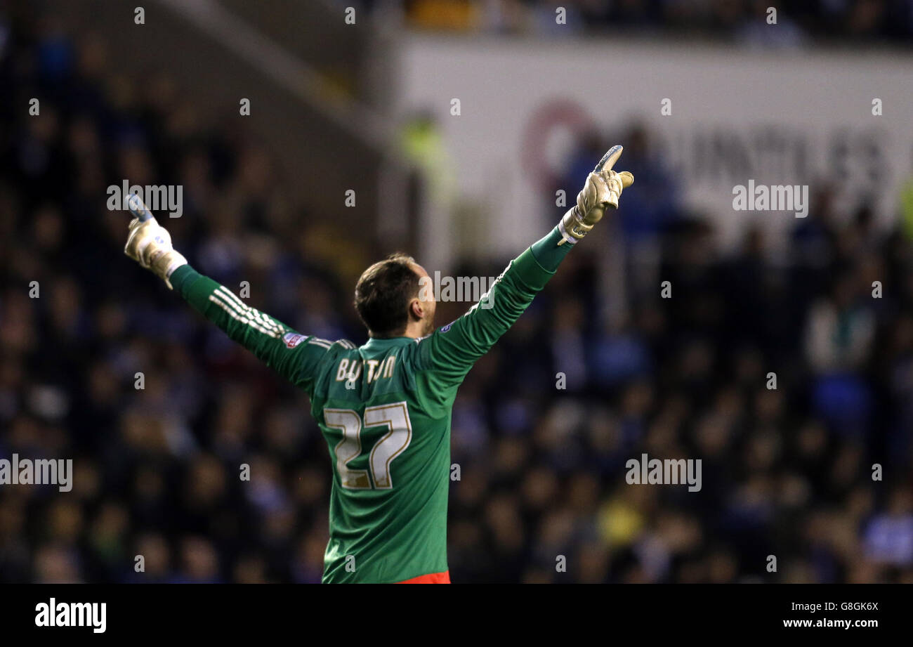 Brentford goalkeeper David Button celebrates his side's second goal ...