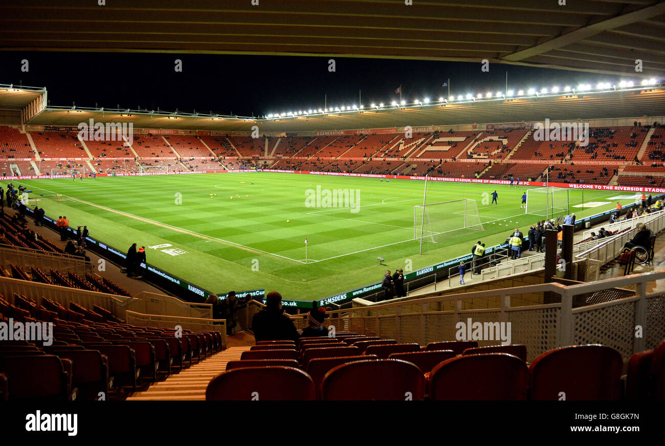 A general view of the Riverside Stadium before kick off during the Sky ...