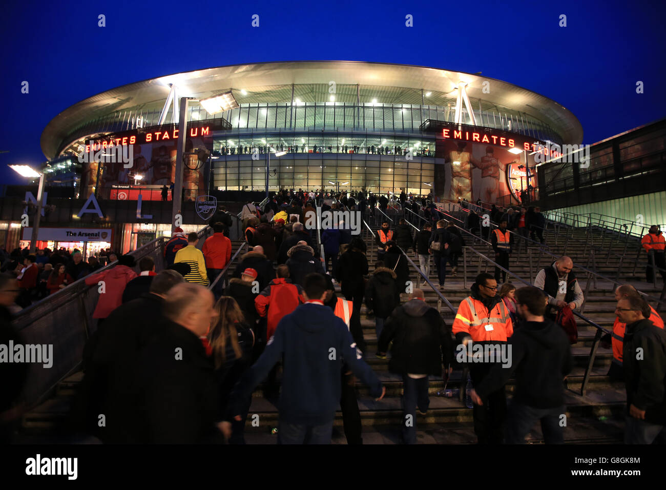 Security staff search fans bags as they enter the stadium complex ...