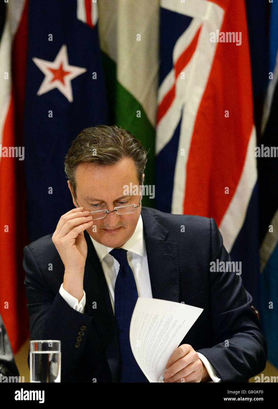 Prime Minister David Cameron chairs a meeting with other Commonwealth ...