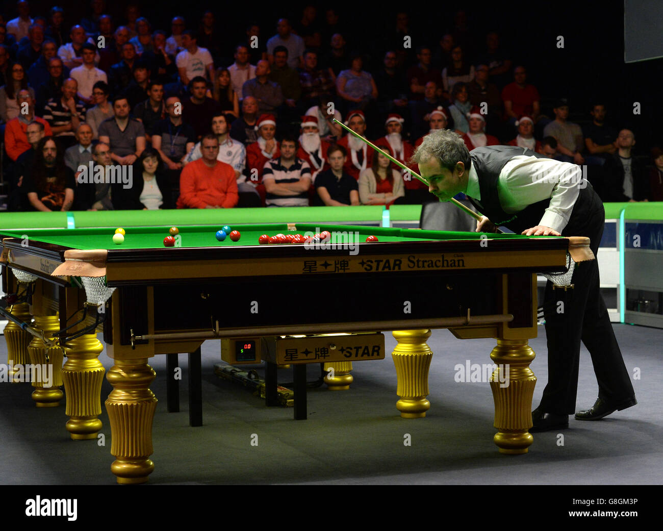 Anthony Hamilton studies the table in his second round match against ...