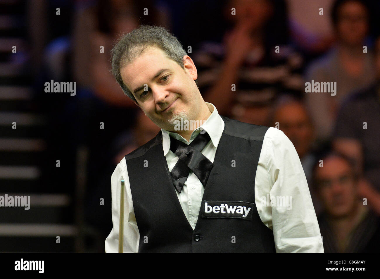 Anthony Hamilton studies the table in his second round match against ...