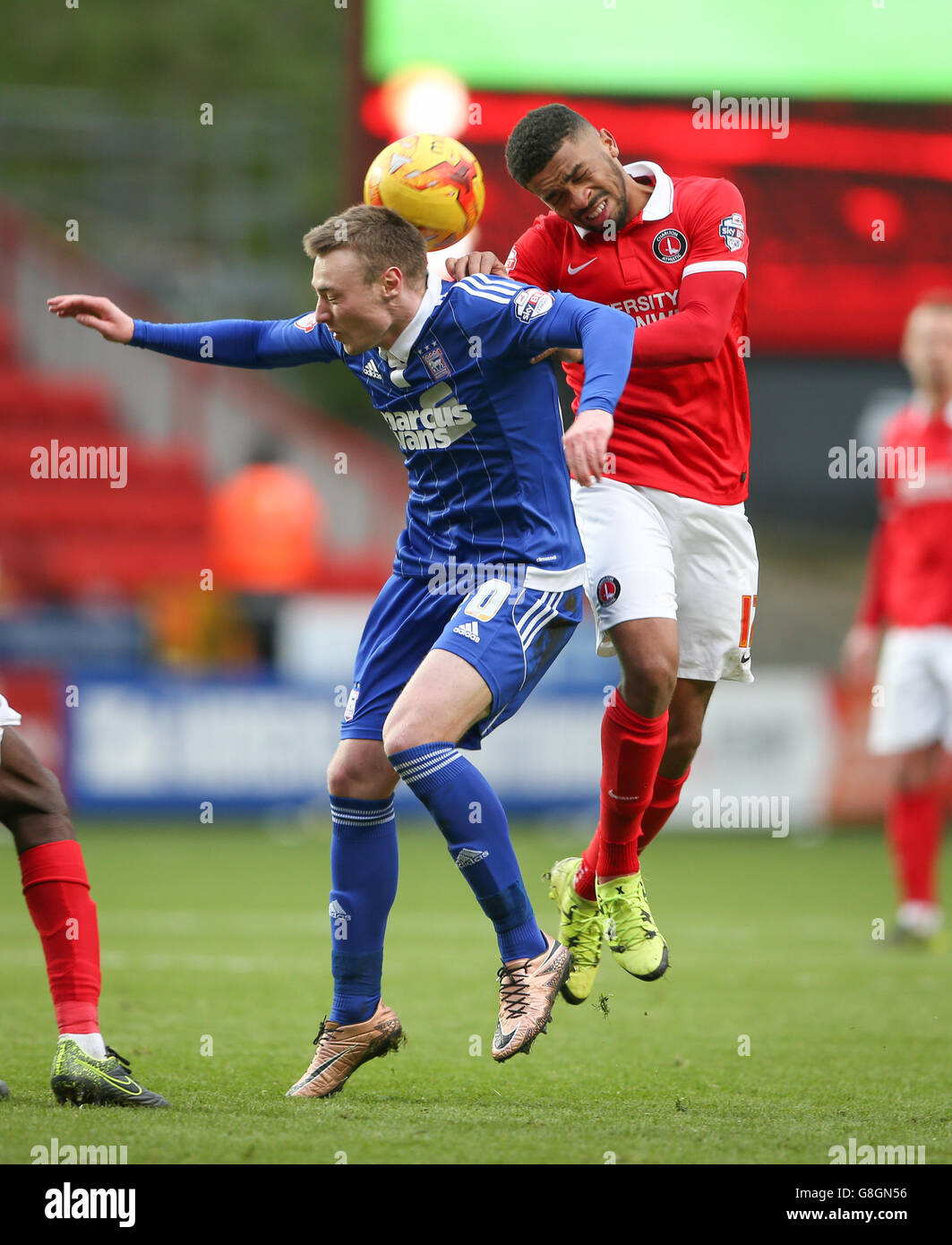 Ipswich Town's Freddie Sears and Charlton Athletic's Tareiq Holmes ...