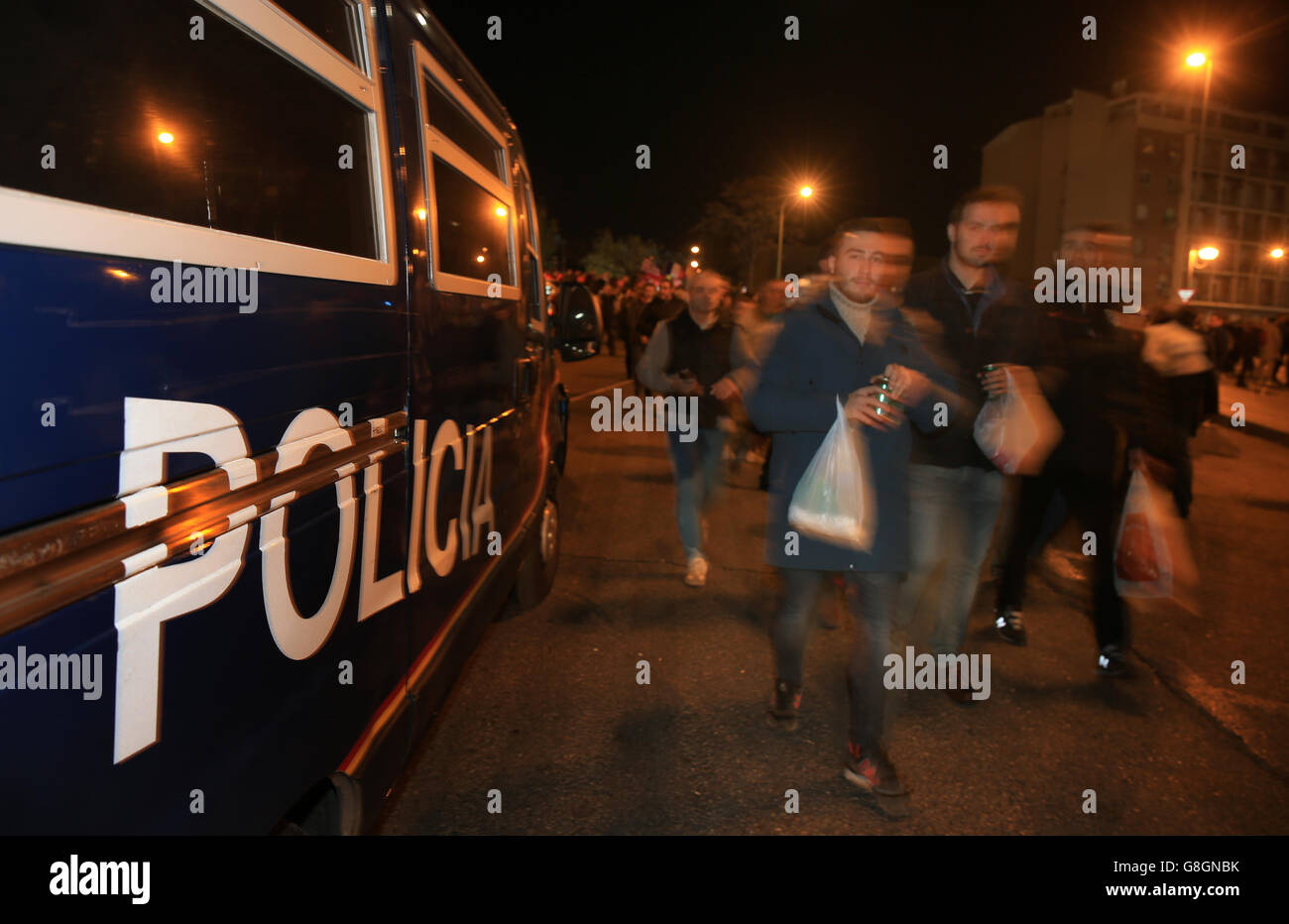 Soccer football champions league crowd fans spectators hi-res stock ...