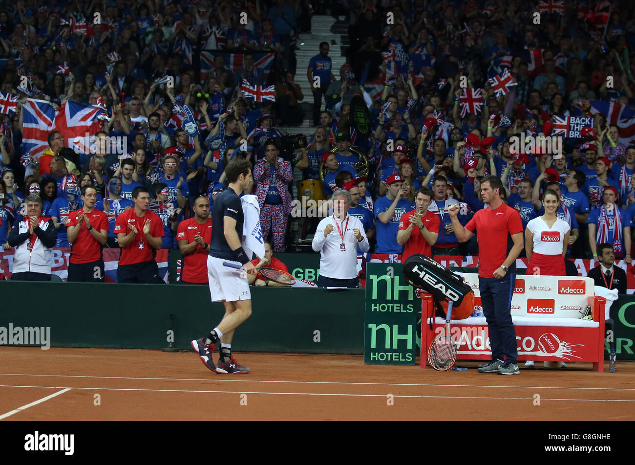 Great Britain Captain Leon Smith applauds Great Britain's Andy Murray ... Great Britain Captain Leon Smith applauds Great Britain's Andy Murray ...