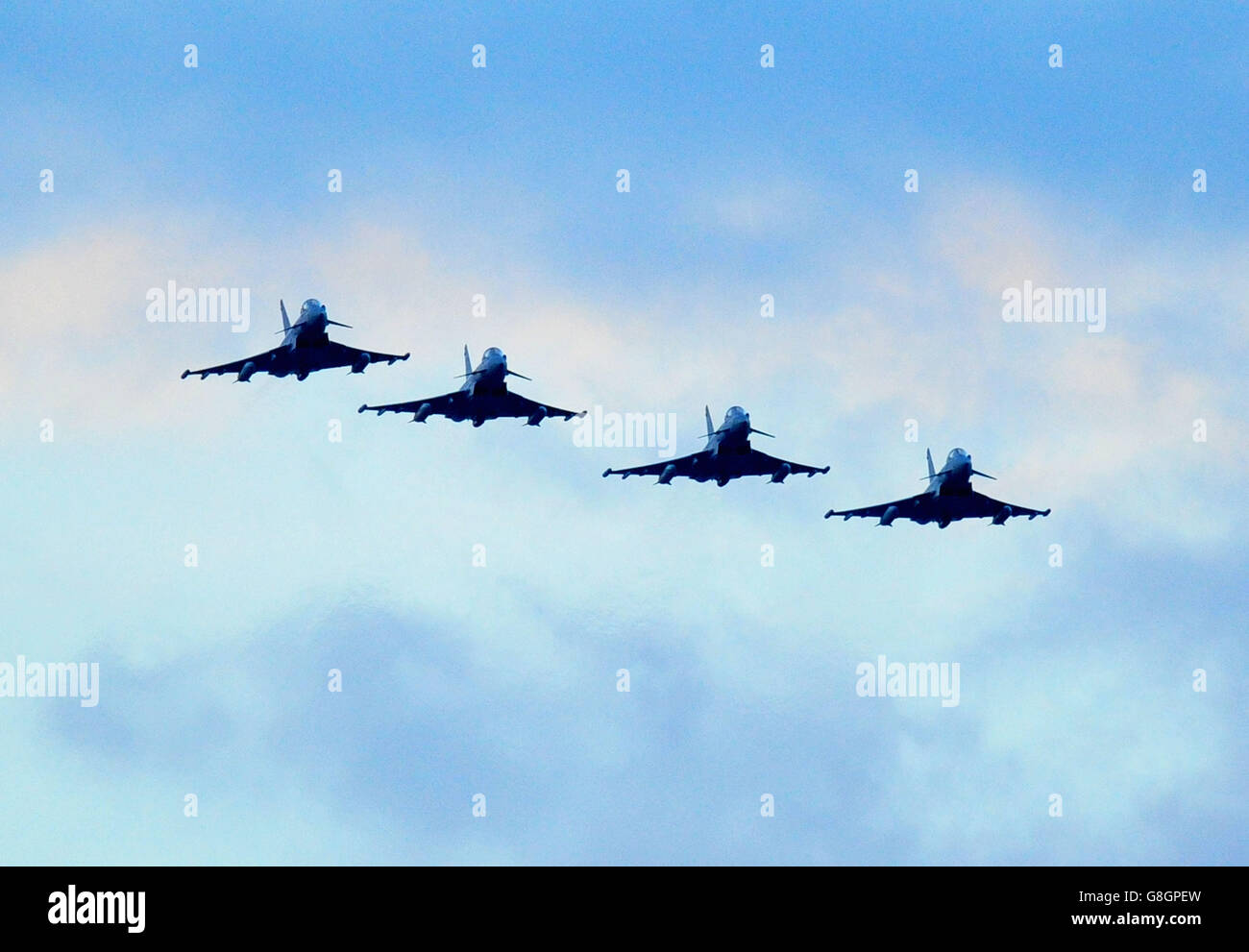 Eurofighter typhoons fly over raf akrotiri in cyprus hi-res stock ...