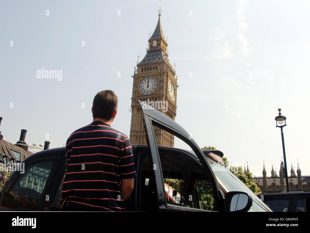 Black cab half length london landmark big ben transport hi-res stock ...