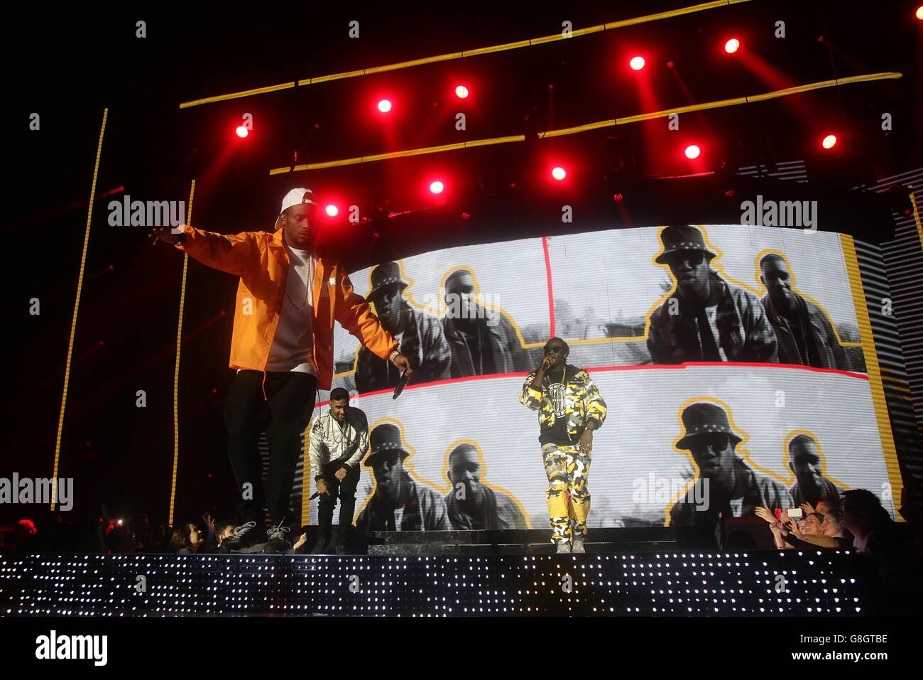 Akelle Charles, Louis Rei and Haile of WSTRN perform on stage during ...