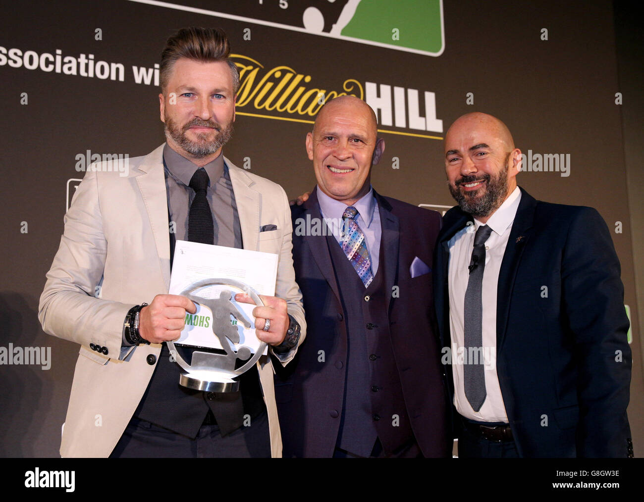 Robbie Savage with his award for Best Radio Show for 606 (left) with ...