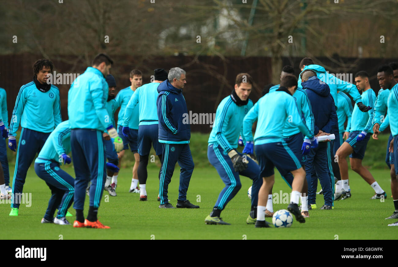 Chelsea manager jose mourinho training session cobham training ground ...