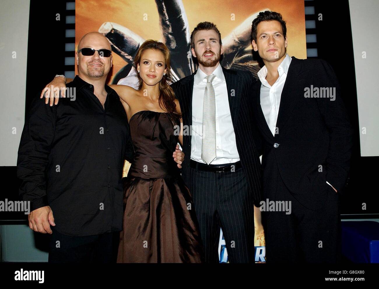 Cast members (from left to right) Michael Chiklis, Jessica Alba, Chris ...