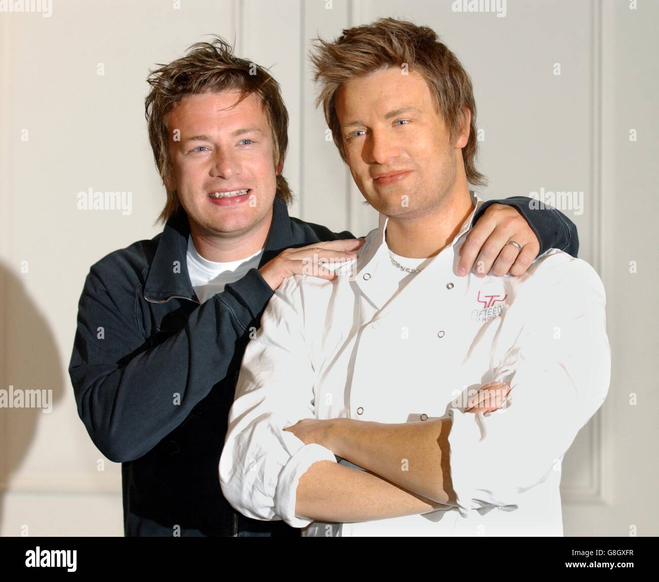 Celebrity chef Jamie Oliver meets his waxwork. Guests will be able to ...