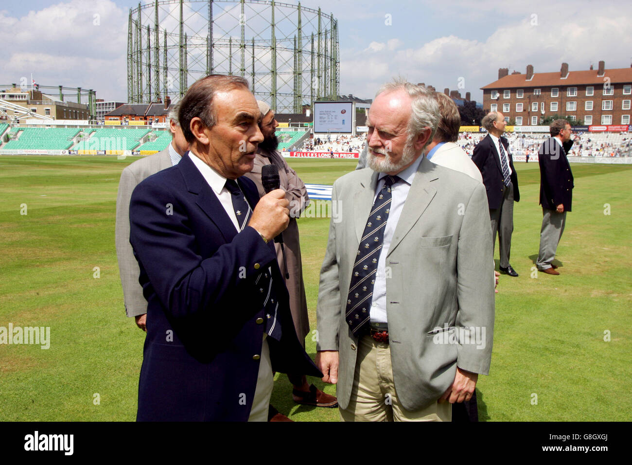 John edrich is interviewed by club president richard stilgoe hi-res ...