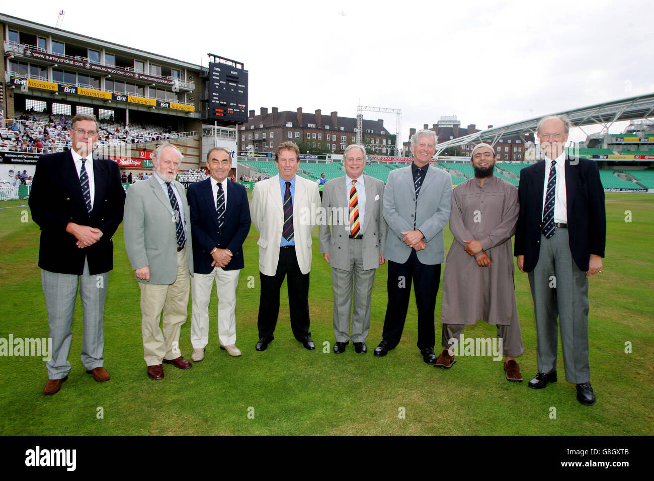 John edrich with club president richard stilgoe r hi-res stock ...