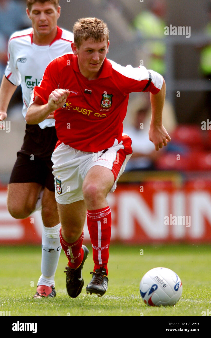 Soccer friendly wrexham v liverpool the racecourse ground hi-res stock ...