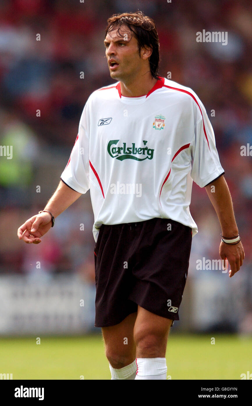 Soccer friendly wrexham v liverpool the racecourse ground hi-res stock ...