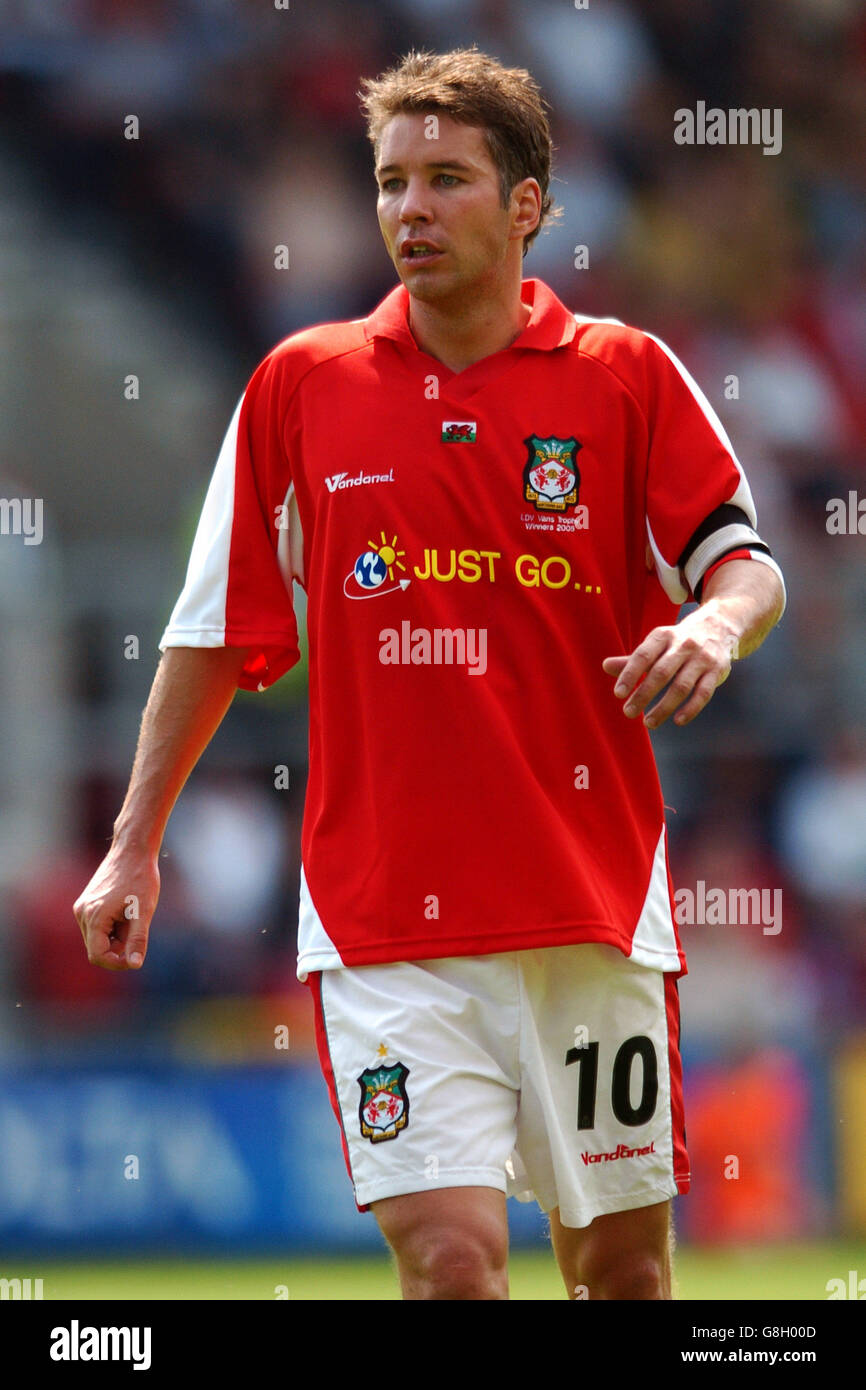 Soccer friendly wrexham v liverpool the racecourse ground hi-res stock ...