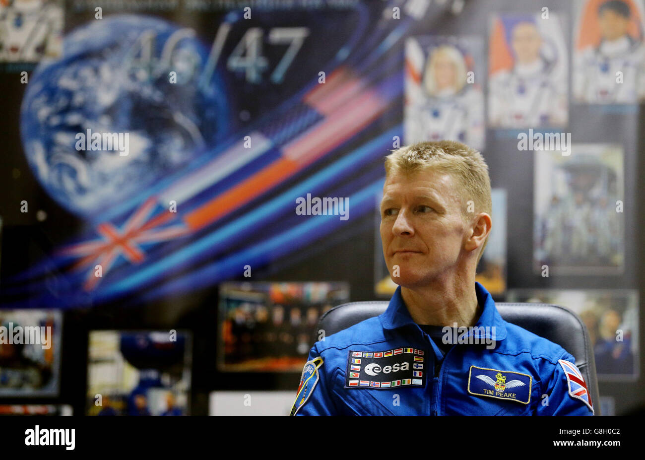 British astronaut Tim Peake during the crew's news conference at the ...