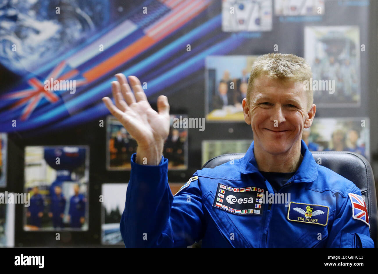 British astronaut Tim Peake during the crew's news conference at the ...
